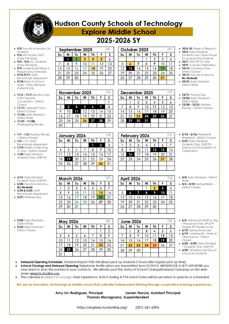 Explore Events Calendar – Explore Middle School